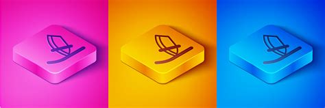 분홍색과 주황색 파란색 배경에 고립 된 등색 라인 윈드 서핑 아이콘 정사각형 버튼입니다 벡터 3차원 형태에 대한 스톡 벡터 아트 및 기타 이미지 Istock