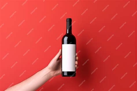 Premium Ai Image Male Hand Holding Wine Bottle Mock Up Style Ai