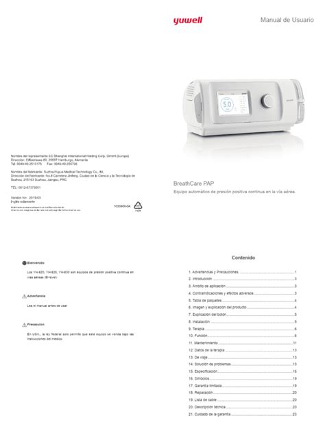 Manual De Usuario Bipap 830 Pdf Agua Tanques
