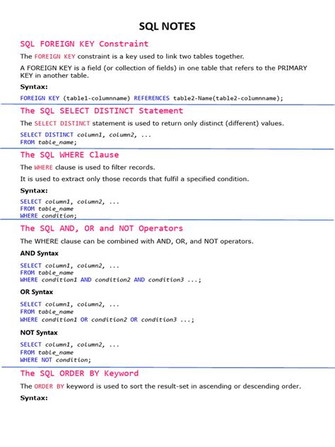 Sql Notes Week 2 Pdf Computer Data Information Retrieval