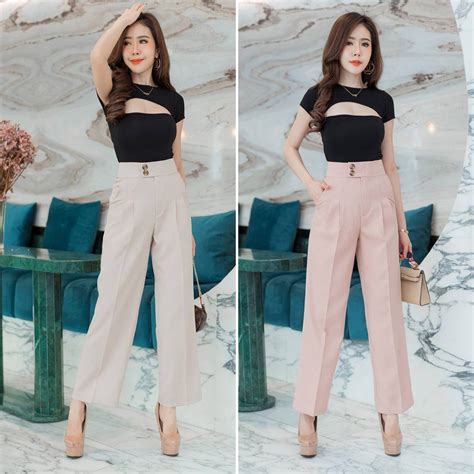 กางเกงขายาวทรงกระบอก ผ้านาโน เนื้อนิ่มใส่สบายมีตั้งแต่ไซน์เอว 26 40 Annoplessantikoop