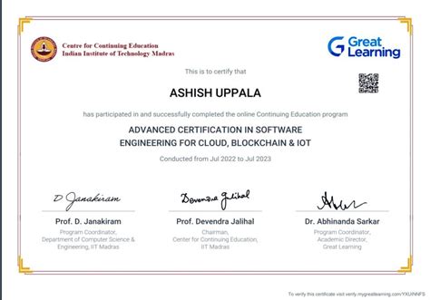 Greatlearning Iitm Happylearning Iot Blockchain Careergrowth Siemens Ashish Uppala