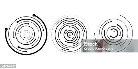 Ritme Spiral Melingkar Gelombang Suara Dalam Bentuk Garis Dan Titik