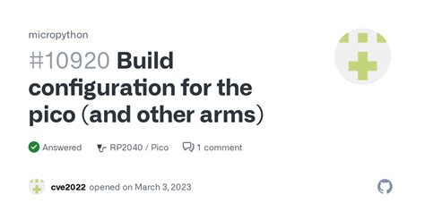 Build Configuration For The Pico And Other Arms · Micropython
