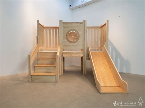 원목미끄럼틀 가정어린이집인테리어 교구 실내놀이터제작 네이버 블로그