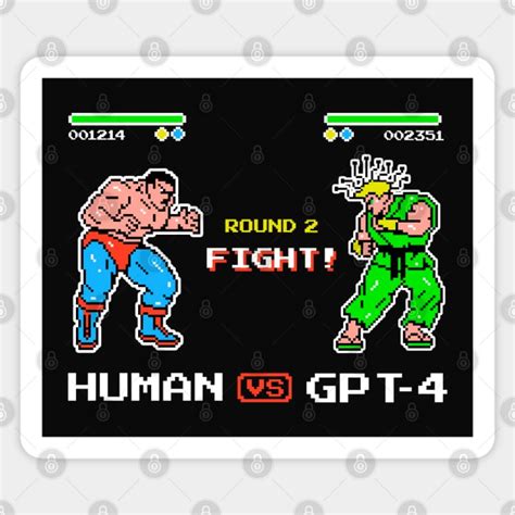 Human Vs Gpt4 Artificial Intelligence Sticker Teepublic