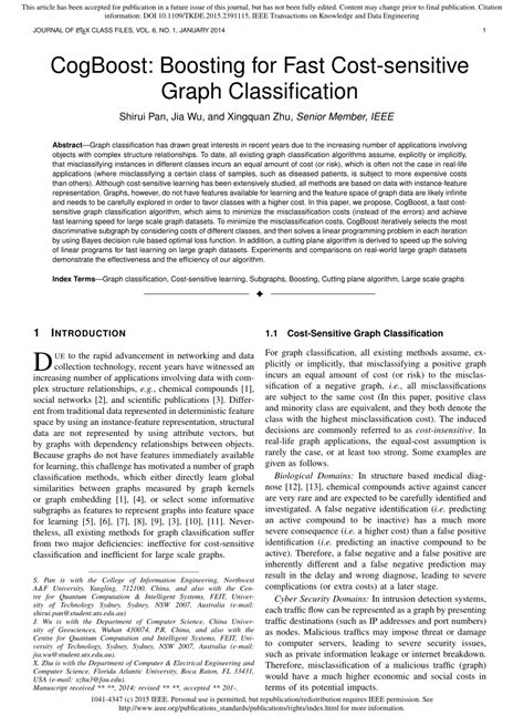 Pdf Cogboost Boosting For Fast Cost Sensitive Graph Classification