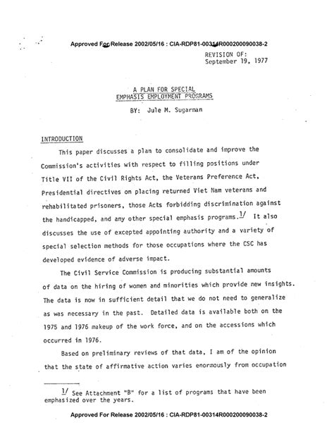 A Plan For Special Emphasis Employment Programs Documentcloud