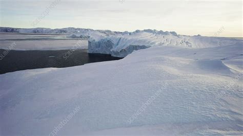 Icebergs Ilulissat Icefjord Greenland Aerial View Stock Video Clip
