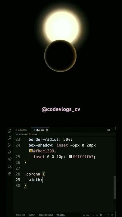 Create An Amazing Solar Eclipse Effects Using Html And Css Htmlcsssolartrending Coding