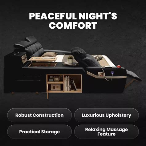 Luxury King Bed With Massage And Storage Bellux
