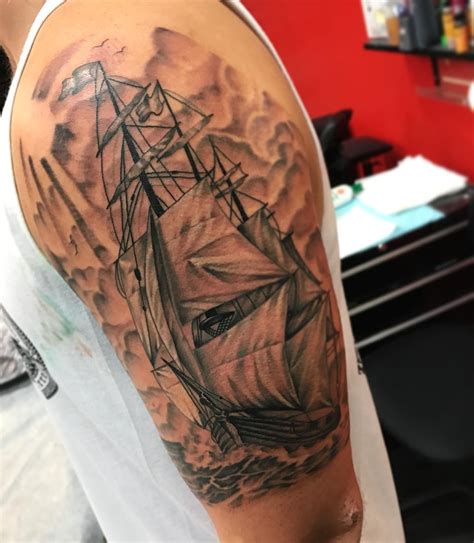 95 Best Pirate Ship Tattoo Designs And Meanings 2019