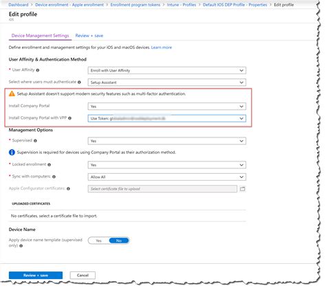 “no vpp tokens found” in your intune dep profile cloud first