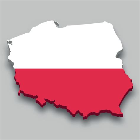 3d Isometric Map Of Poland With National Flag 11175113 Vector Art At