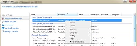 Cannot Enable Shockwave Flash Object In Ie11 Adobe Community 6843440