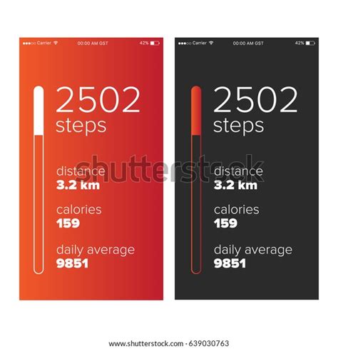 Step Counter Pedometer App Ui Design Stock Vector Royalty Free Shutterstock