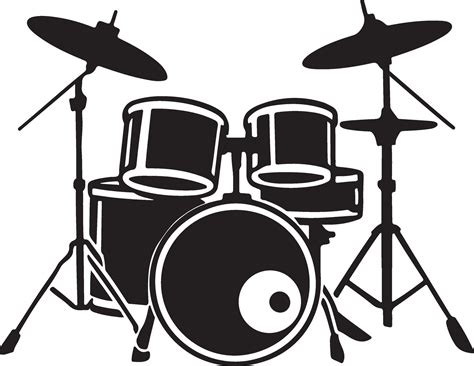 Drum Kit Black And White Illustration 48117951 Vector Art At Vecteezy