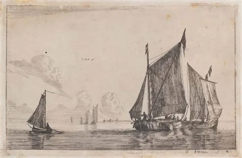 Reinier Nooms Called Zeeman Three Sailing Vessels On Calm Waters