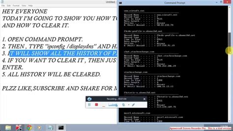 How To View Full History Through Cmd And How To Clear It 2015 Youtube