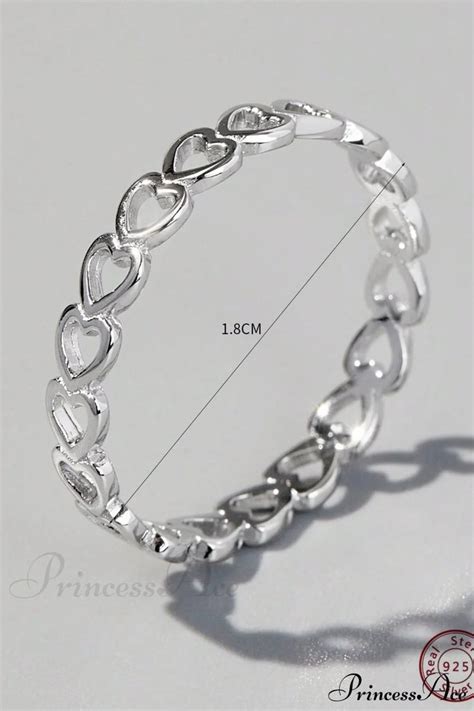 Heart Design Silver Wedding Band Ring Gold 7 Silver Bands Rings