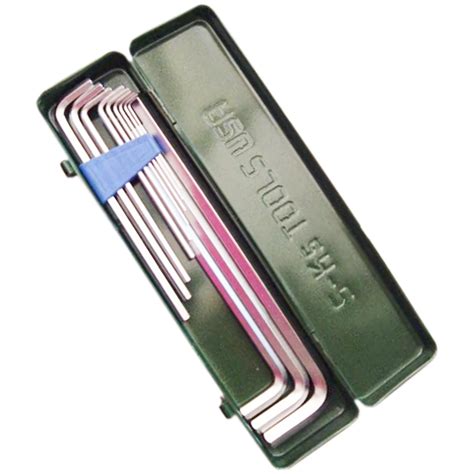 S Ks Extra Long Arm Allen Wrench Set With Metal Case Chrome Khm