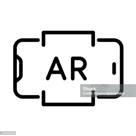 흰색 배경에 격리 된 스마트 폰 개요 벡터 아이콘에 증강 현실 웹 디자인 모바일 앱 Ui 디자인 및 인쇄를 위한 Ar 및 가상 현실 라인 아이콘 미래 기술 개념 360도