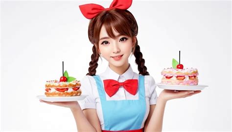 Premium Photo Artistic Anime Picture Of A Young Girl Waitress