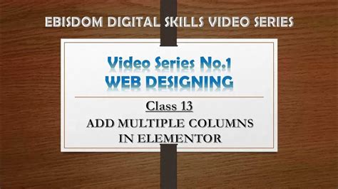 How To Add Multiple Columns In Elementor Youtube