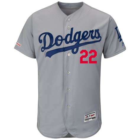 Mens Los Angeles Dodgers Clayton Kershaw Majestic Gray Alternate Road