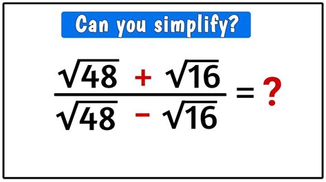 a nice square root problem math olympiad question youtube