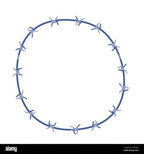Sharp Barbed Wire Fence Barrier Frame Illustration Stock Vector Image And Art Alamy