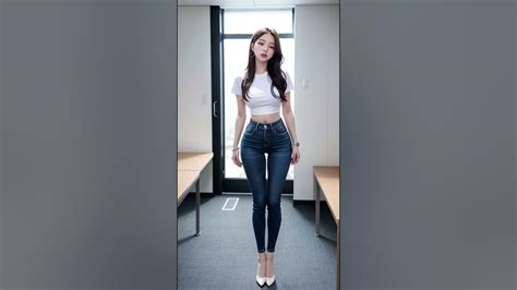 🥰 4k Ai Date Goddess Pov Tight Jeans Girl” 흰티청바지 여자친구🥰 Shorts 4k