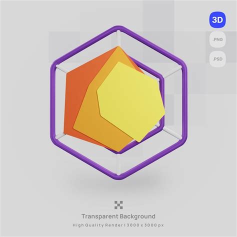 Premium Psd 3d Icon Illustration Render Data Radar Chart With