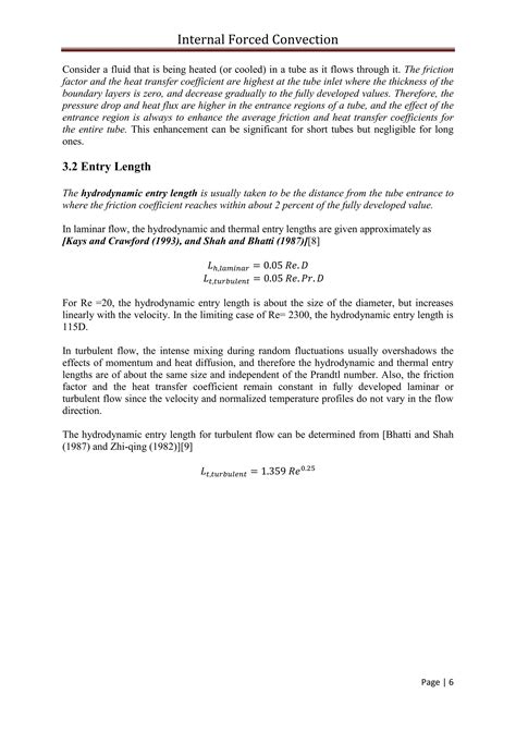 Internal Forced Convection Pdf Physics Science