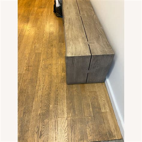 Crate And Barrel Yukon Grey Entryway Bench W Shelf Aptdeco