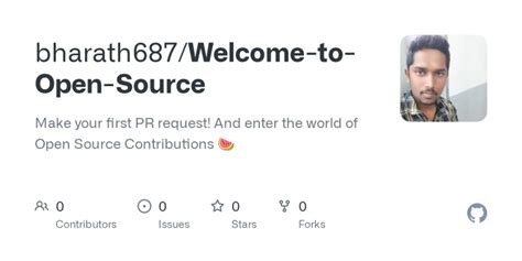 Github Bharath687welcome To Open Source Make Your First Pr Request