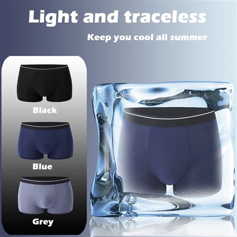 1pcs Ice Silk Boxer Brief For Men Adult Seamless Mens Boxer Briefs