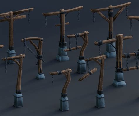 Artstation Stylized Sign Post Bundle Game Assets