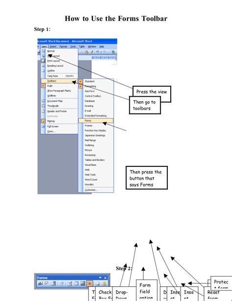 how to use a forms toolbar
