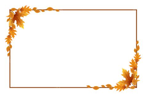 Border Design With Autumn Leaves And Line Autumn Border Leaf Border Autumn Leaf Border Png