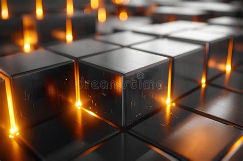 Futuristic Glowing Cubes In Abstract Tech Design For Innovative Digital Concepts Generative Ai