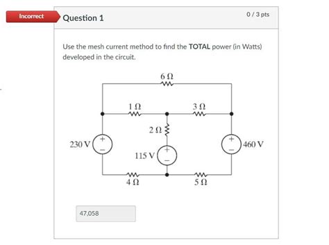 Solved Use The Mesh Current Method To Find The TOTAL Power Chegg