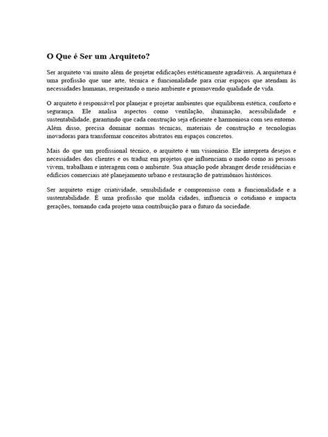 O Que É Ser Um Arquiteto Pdf