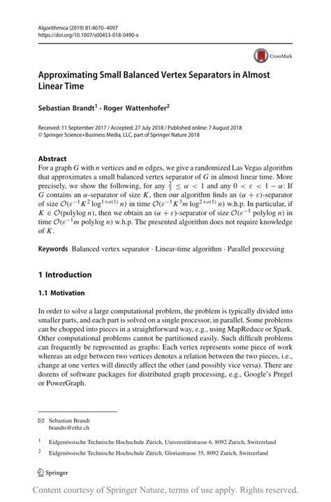 Approximating Small Balanced Vertex Separators In Almost Linear Time
