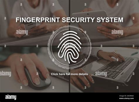 Fingerprint Security System Concept Illustrated By Pictures On