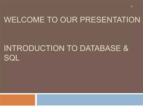 Introduction To Database Sql Pptx