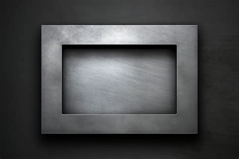 Premium Photo Light Gray Brushed Metal Plate Frame Over Dark Metal Texture