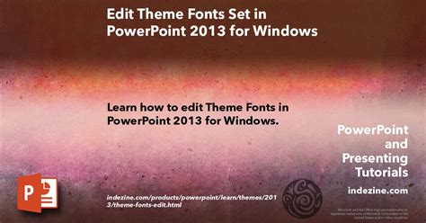 Edit Theme Fonts Set In Powerpoint 2013 For Windows