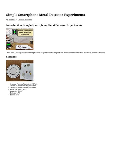 Simple Smartphone Metal Detector Experiments 3 Steps With Pictures