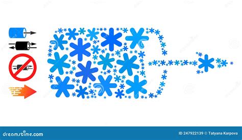 Pipe Flow Direction Icon Round Bubble Collage Vector Illustration